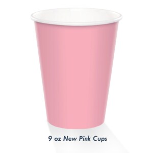 Solid New Pink Disposable Beverage Party Cups, 9 Ounce Size, 20 Count ...
