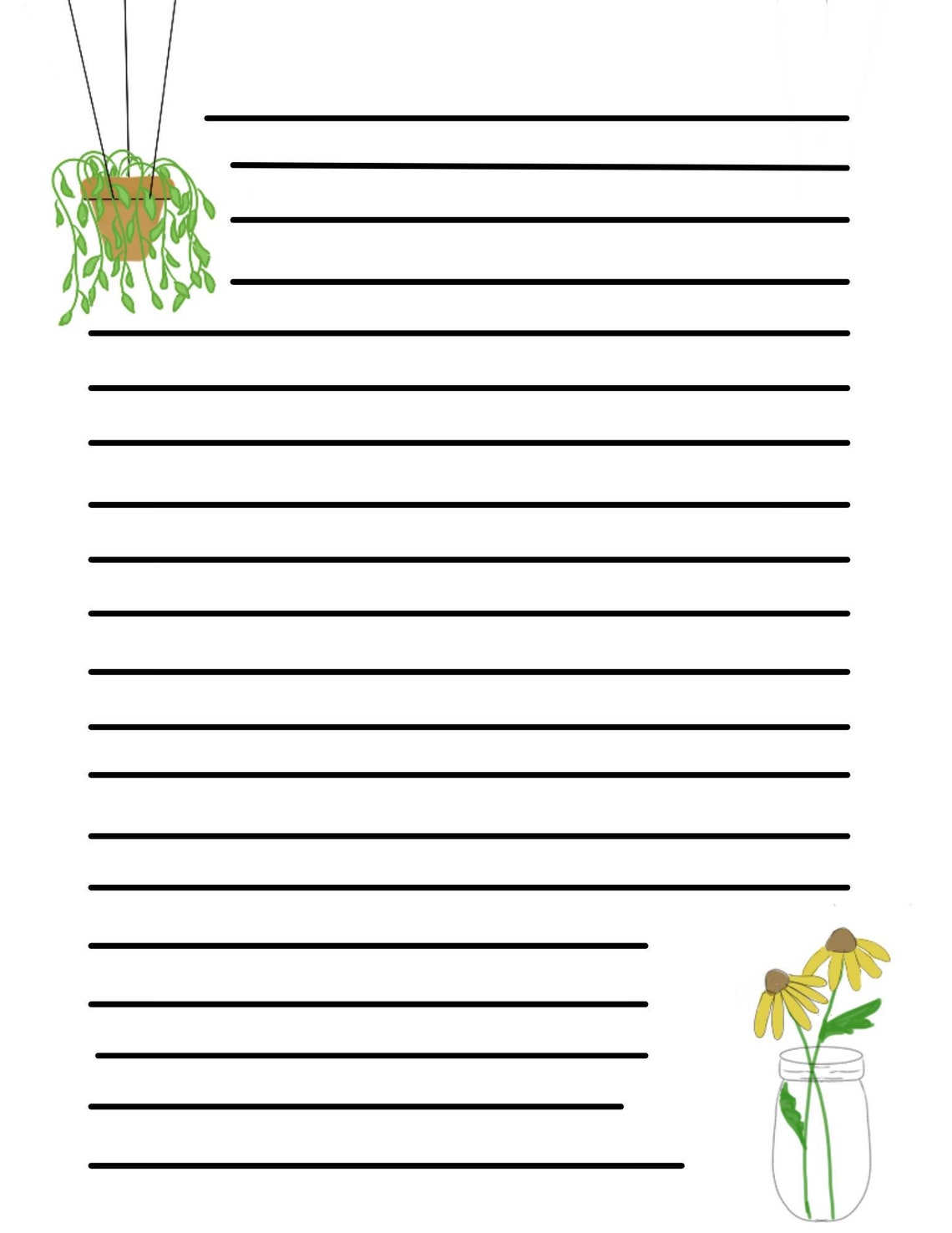 Plant and Flower Stationary Paper - Etsy
