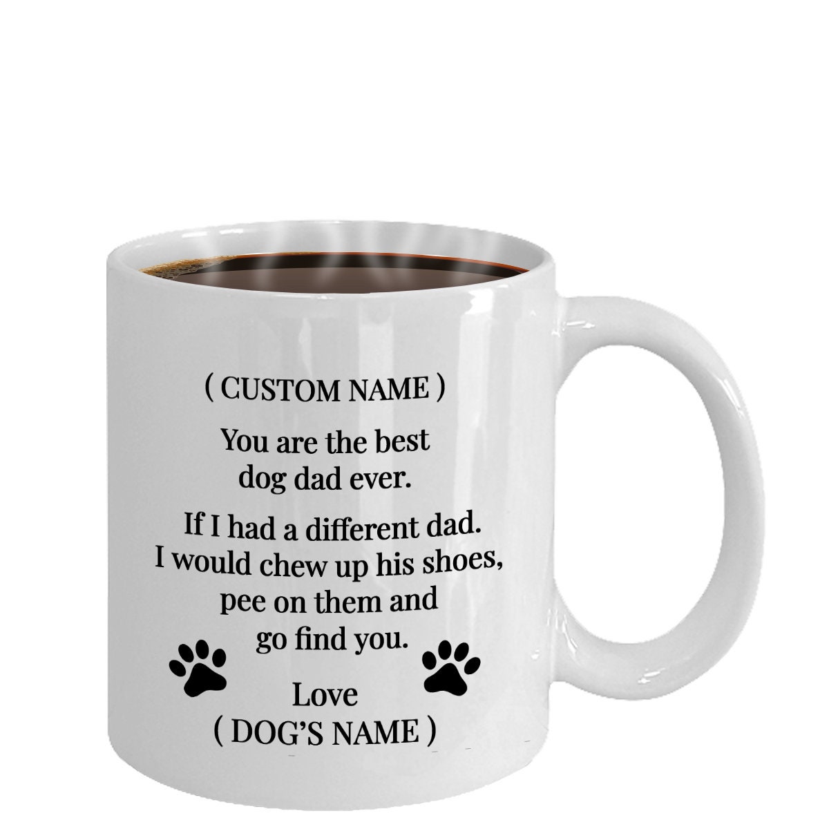 Dear Dog Dad, Mug Personalized, Dog Dad Gifts, Dog Dad, Gift for Him ...