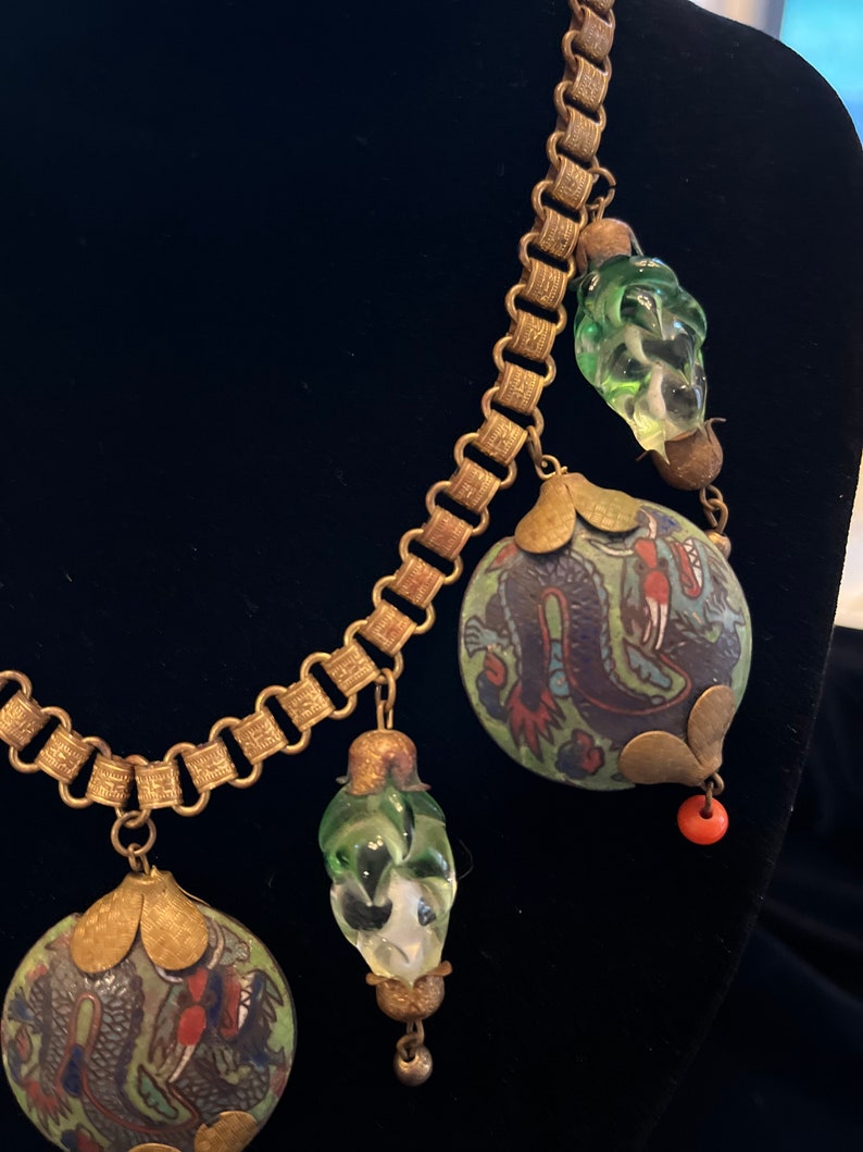 Miriam Haskell Hand Painted Book-chain Necklace - Etsy