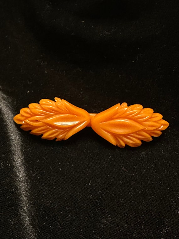 Antique Bronze Bakelite Brooch Solid Pin with Metal A… - Gem