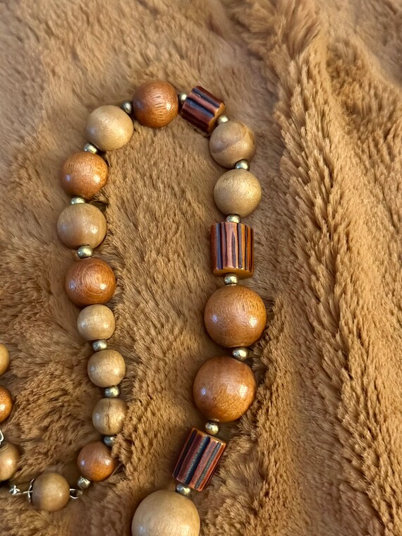Bakelite & Wood Bead Necklace - Gem
