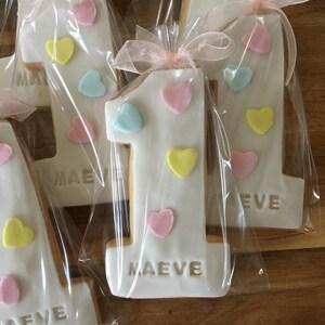 10 Childrens Iced Personalised Birthday Vanilla Biscuits, Age Biscuits ...