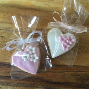 12 Small Iced Heart Shortbread Wedding Favours, Any Colours. Iced ...