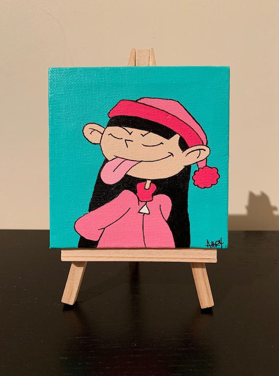Acrylic Custom Cartoon Character Mini Canvas with Easel Painting ...