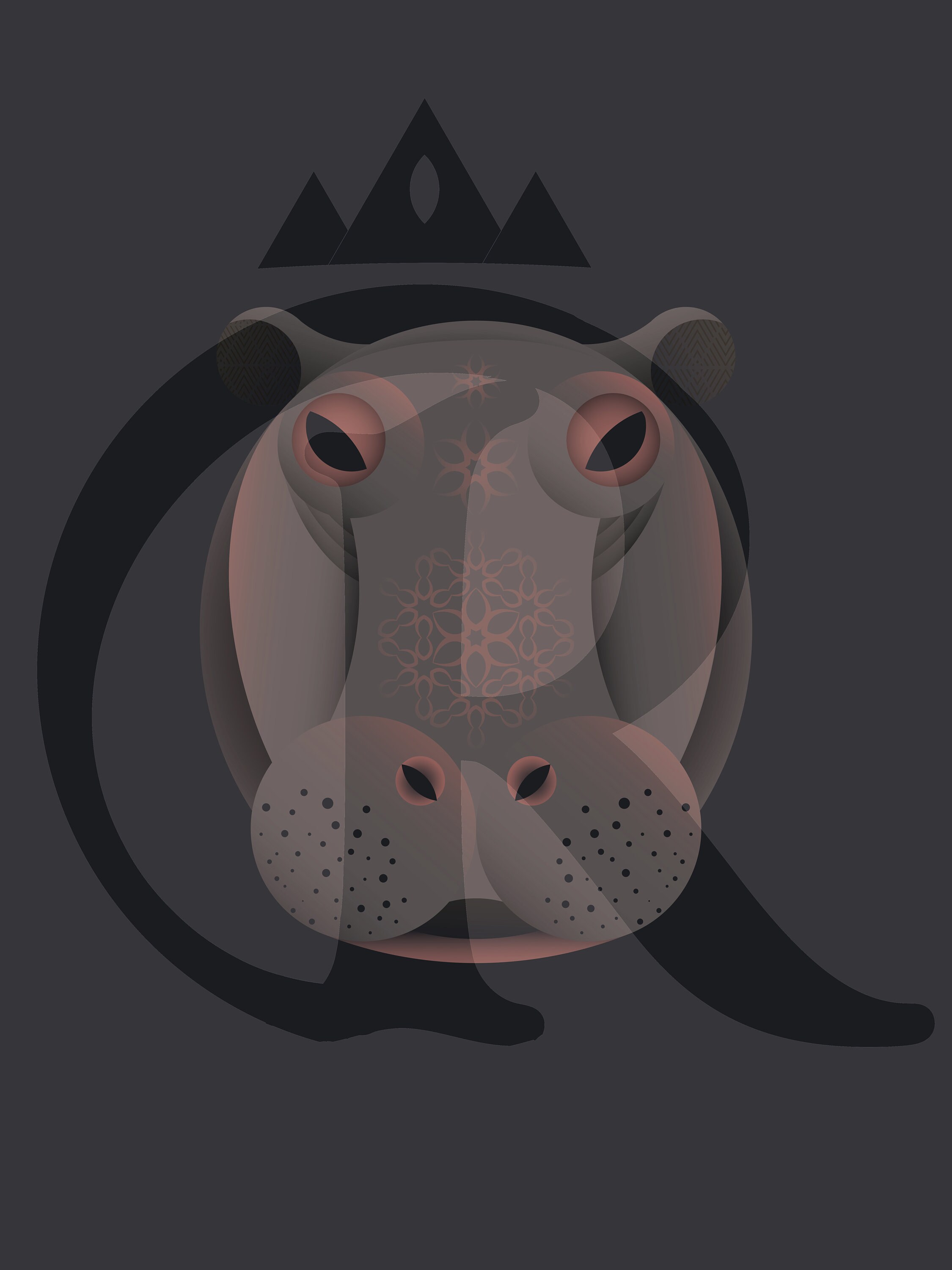 Cartel descargable de Geometric Hippo - Etsy España