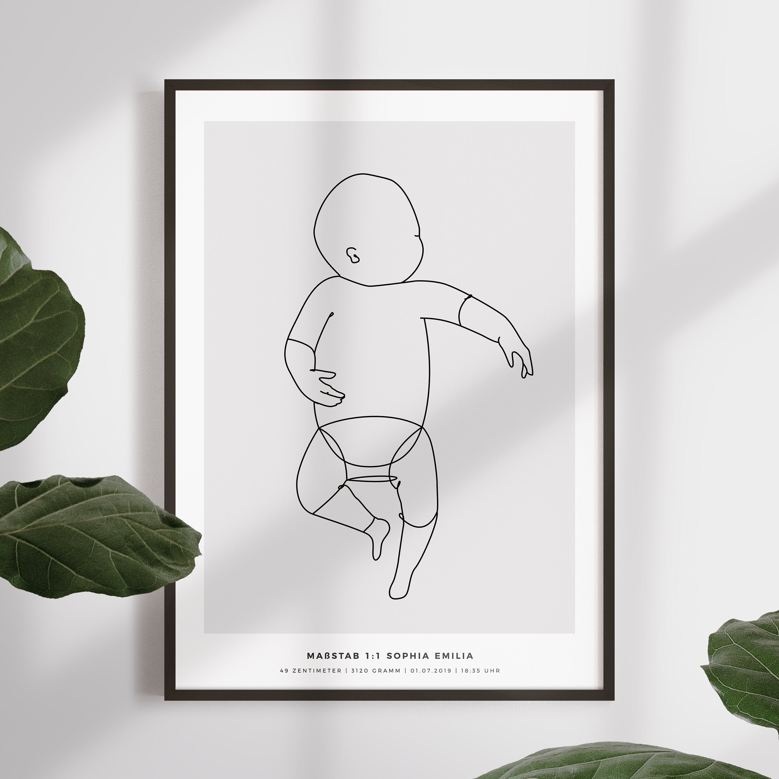 Geburtsposter Originalmaßstab Geburt Geschenk Poster Kinderzimmer ...