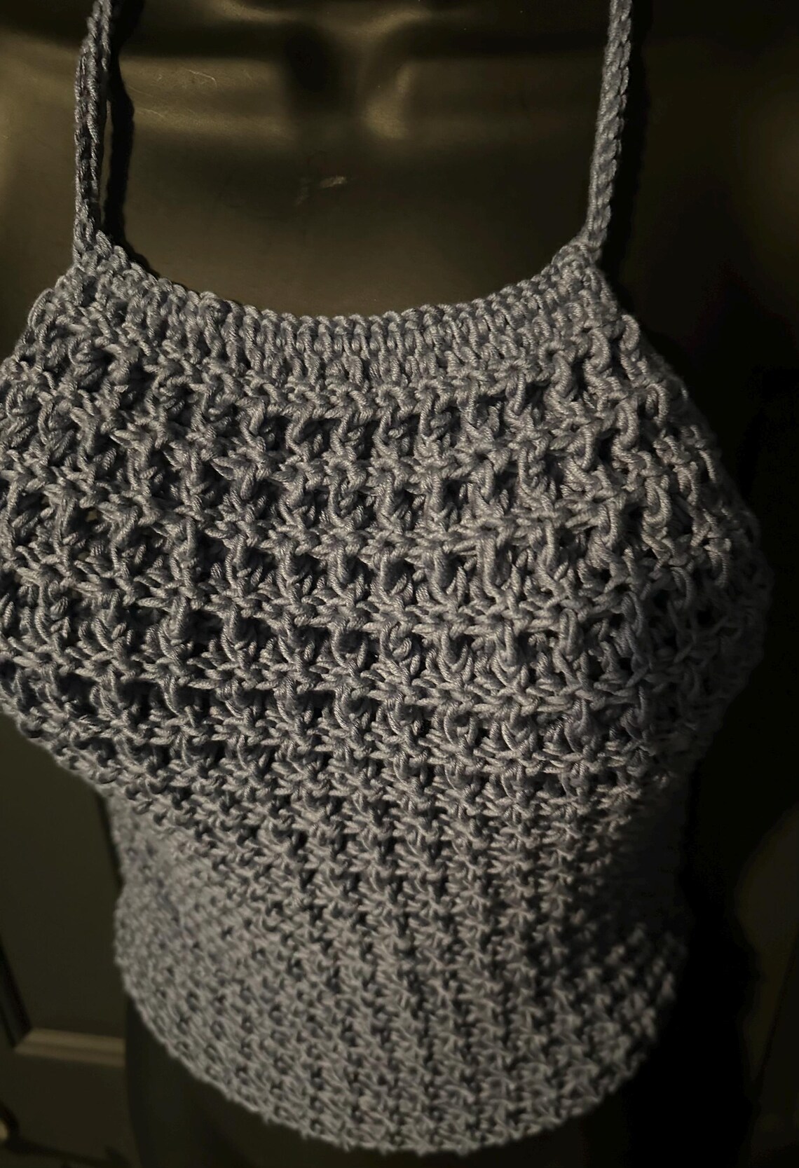 Crochet Halter Top: Corset Back, Lightweight Yarn - Blue M/L - Etsy