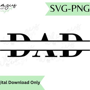 Dad Split Monogram SVG PNG - Etsy