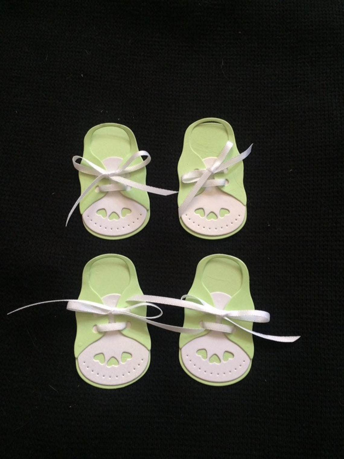 Set of 2 Card Embellishment Baby Shoes with Ribbon Laces Pack | Etsy