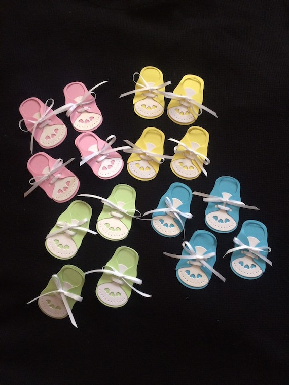 Set of 2 Card Embellishment Baby Shoes with Ribbon Laces Pack | Etsy