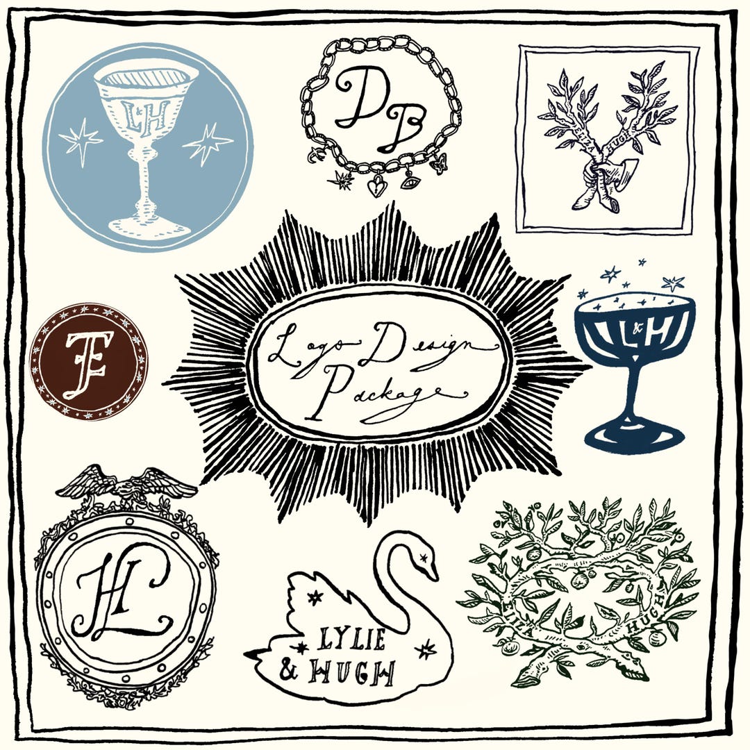 Bespoke Artist Hand Drawn Logo Package - Etsy