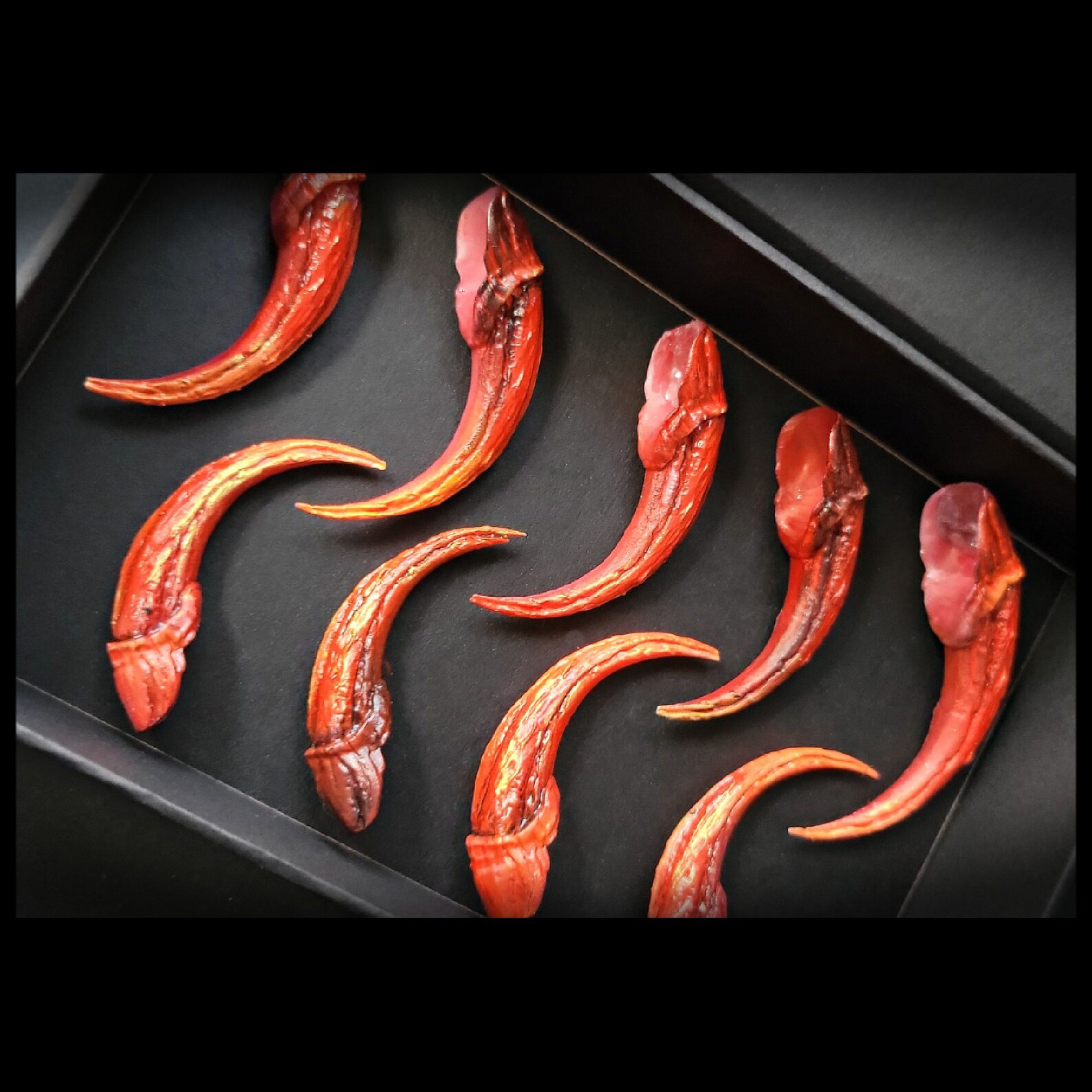 Dragon Claw Special-effects Press-on Nails, Reusable Red Monster False ...