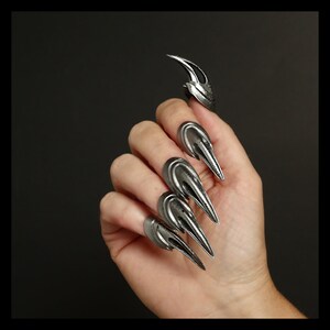 Sci-fi Cyberpunk Press-on Nails, Futuristic Claws, Reusable Costume ...
