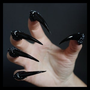 Special-effects Press-on Nails, Raven Talon. Reusable False Costume ...