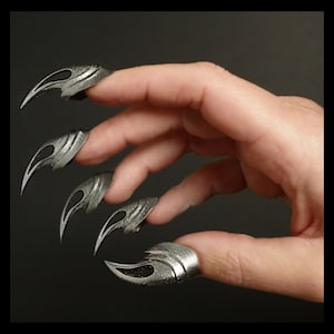 Sci-fi Cyberpunk Press-on Nails, Futuristic Claws, Reusable Costume ...