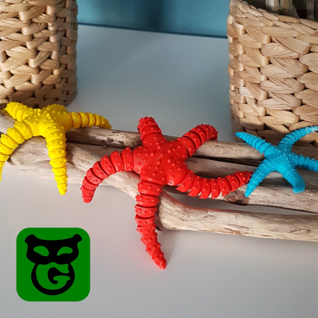 Starfish 3D STL Print-in-place No Support Flexi - Etsy Canada