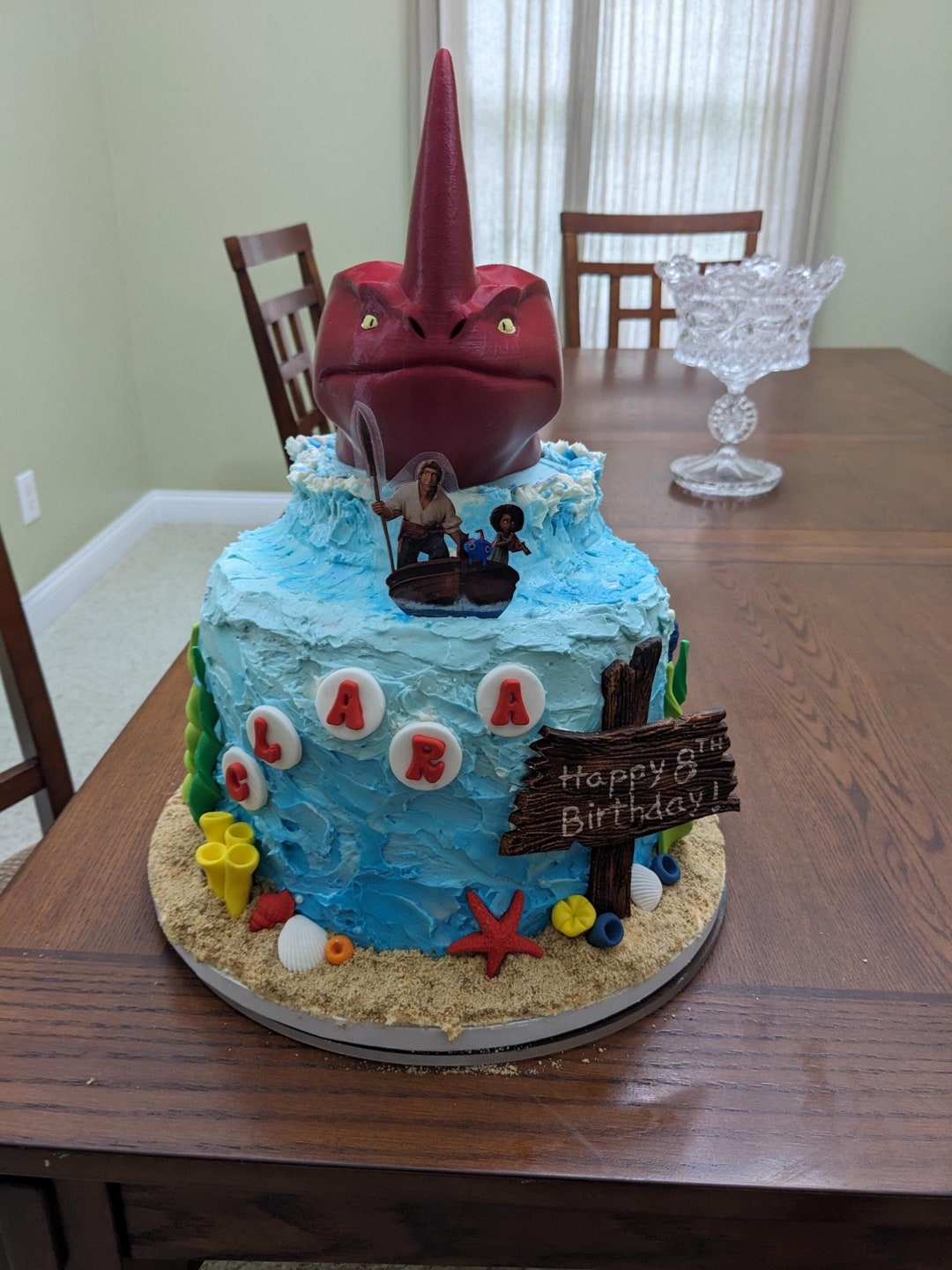 Red Bluster Cake Topper - the Sea Beast (3D Blueprint) - Etsy