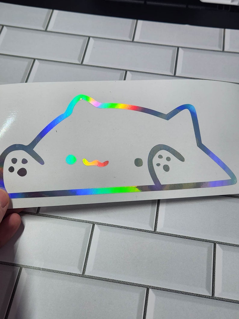 Bongo Cat Cute Kawaii Anime Cat Sticker Car Decal Bumper - Etsy