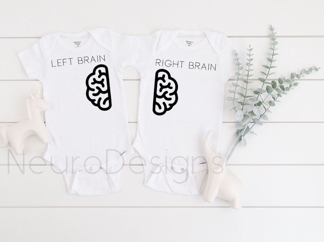 Left Brain Right Brain Twin Onesie - Etsy