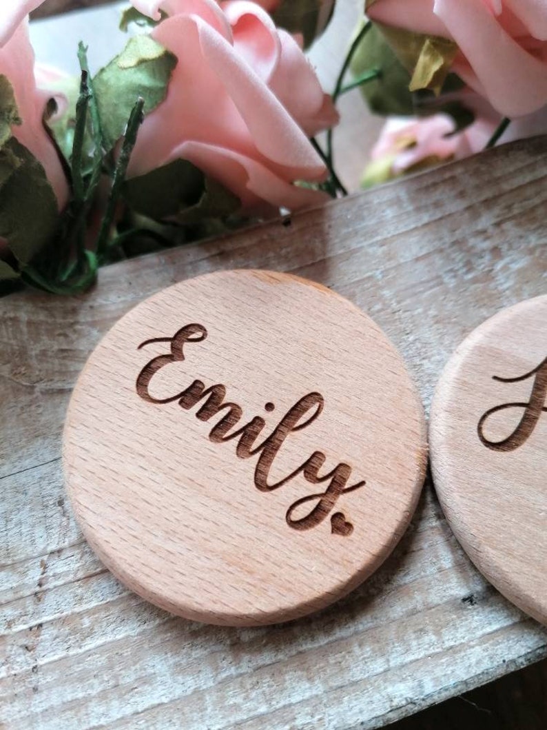 Engraved Wood Wedding Table Decoration, Personalised Rustic Disc - Etsy UK