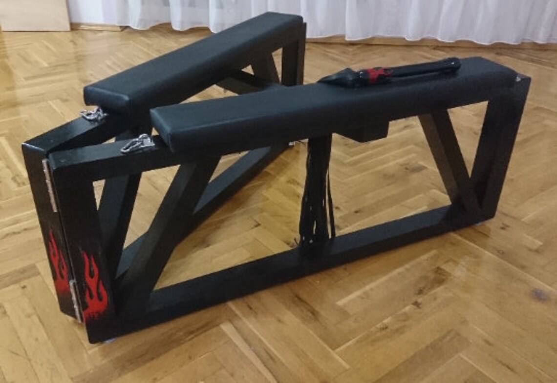 A Set Padded Hand-made BDSM bench and Flogger BDSM bondage | Etsy