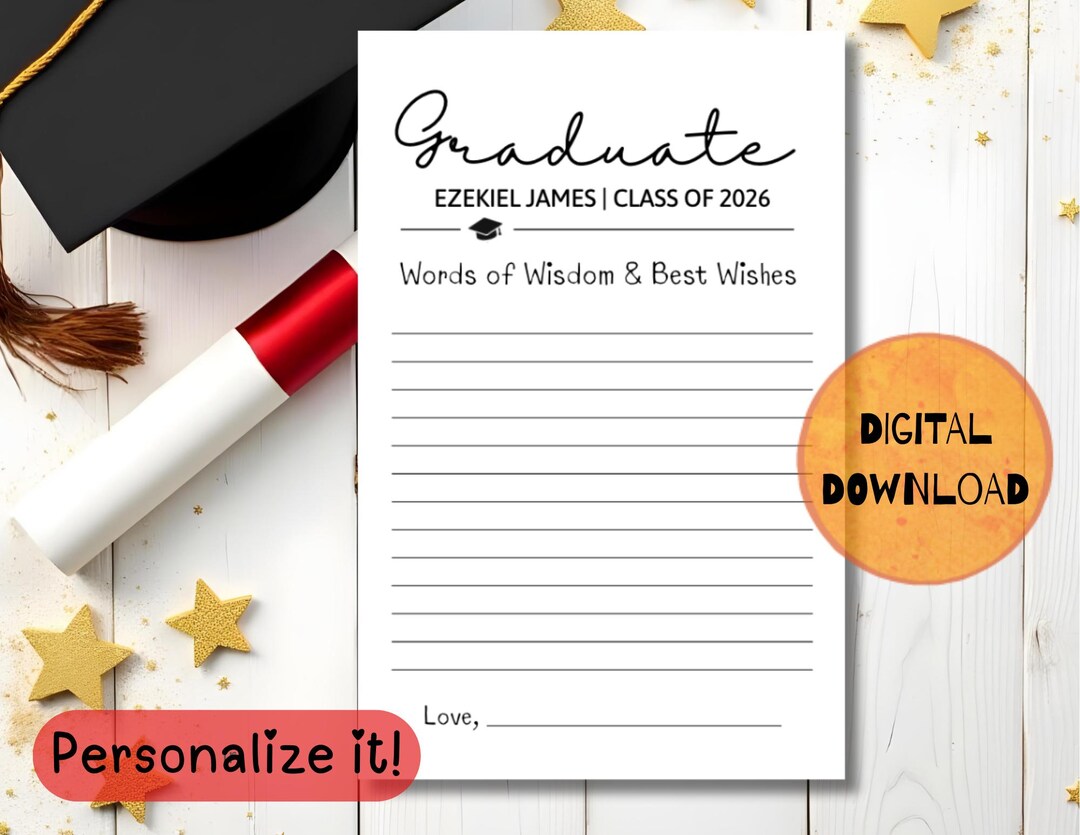 Graduation Advice and Well Wishes Card | Graduate Memory Cards ...