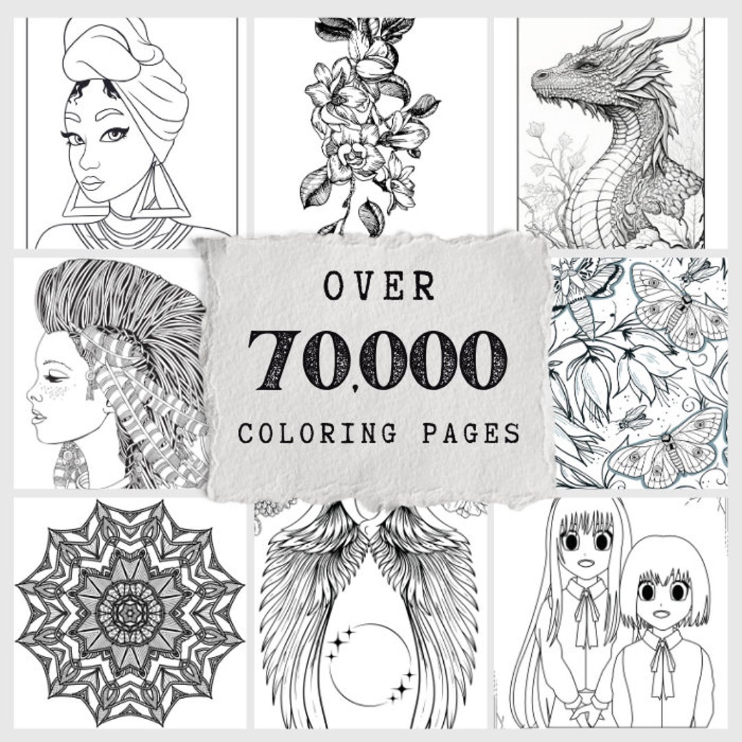 70,000 Massive Coloring Book Pages Bundle for Kids Toddlers Teens ...