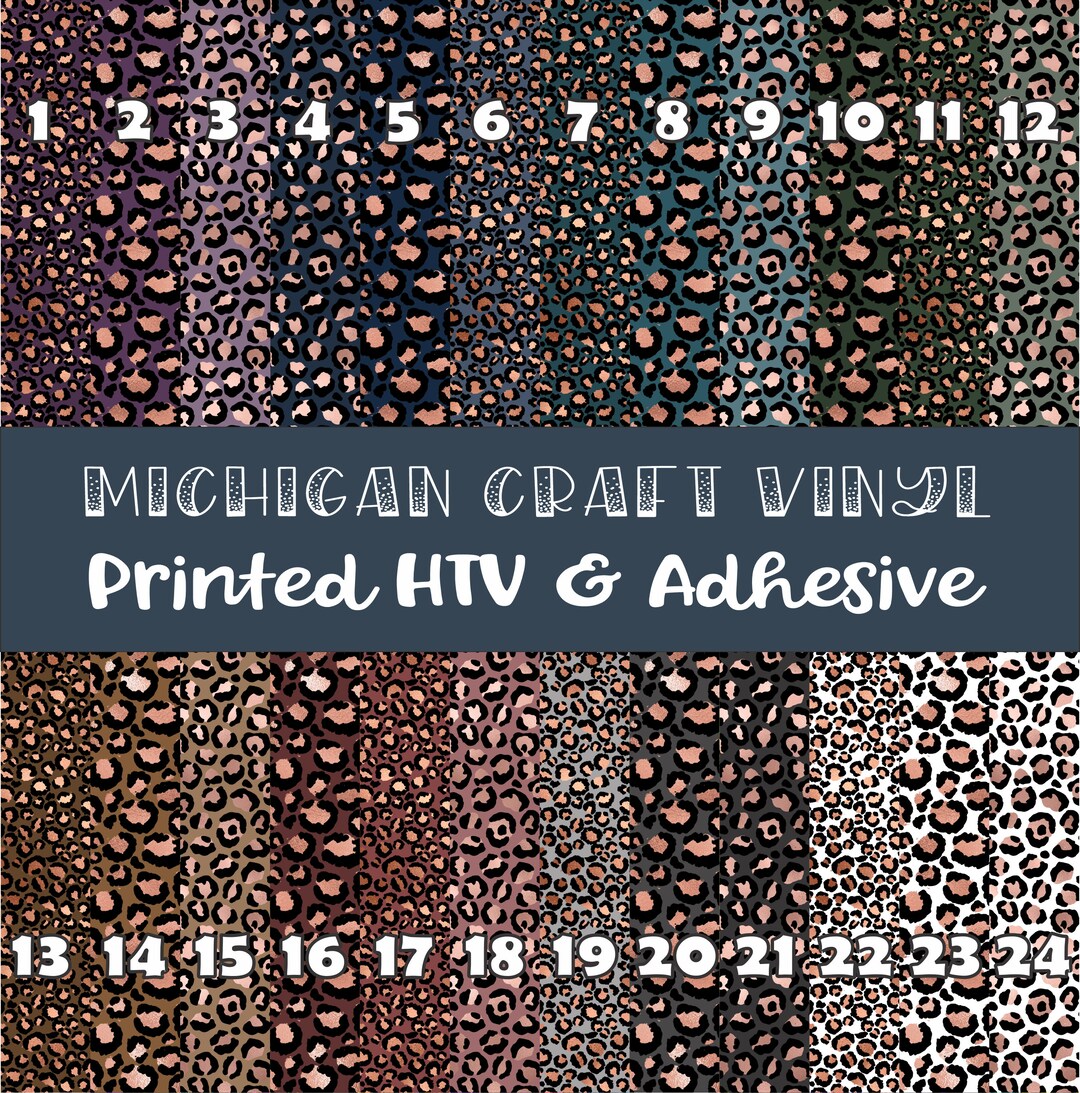 Rose Gold Leopard - Printed Htv Printed HTV Vinyl Printed 651 Outdoor ...