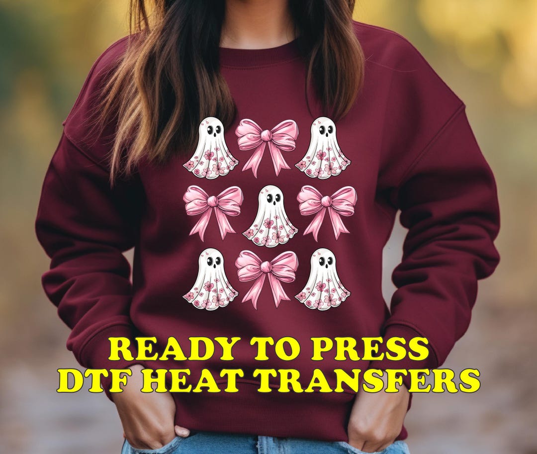 Trending Now Coquette Halloween Cute Ghost Lovers Best Seller DIY Shirt DTF Transfers DTF Prints ...