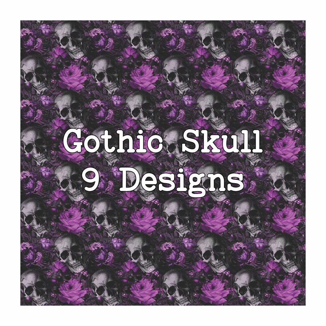 GOTHIC SKULLS Prints - Halloween HTV Vinyl/printed 651 /printed Outdoor ...