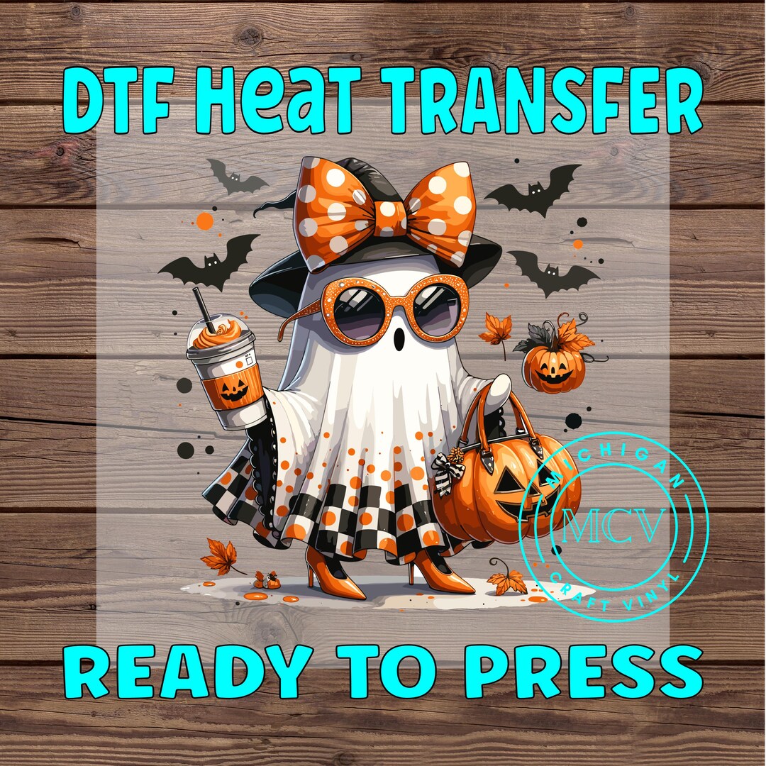 Halloween / DTF Transfers Cute Ghost DTF Prints Funnyhalloween Shirte ...