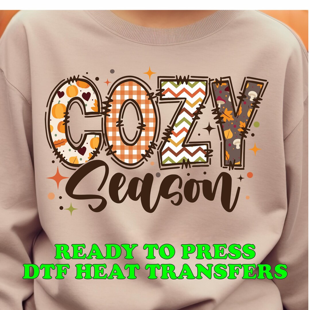 Autumn Cozy Season DTF Transfer Fall Pumpkin Fall Vibes Pumpkin Season ...