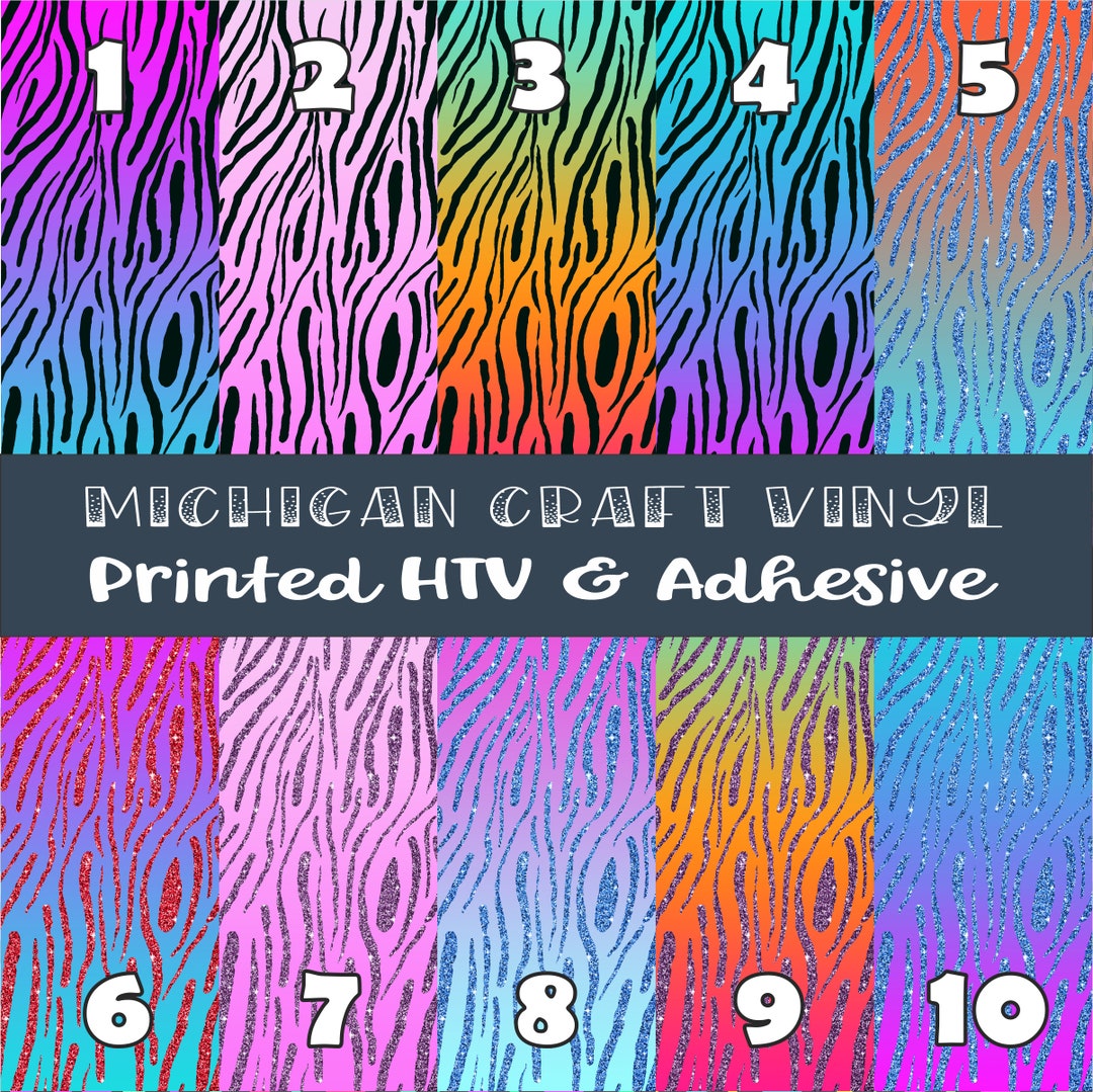 ZEBRA Glitter Print Htv / Printed HTV Vinyl /printed 651 Outdoor Vinyl ...