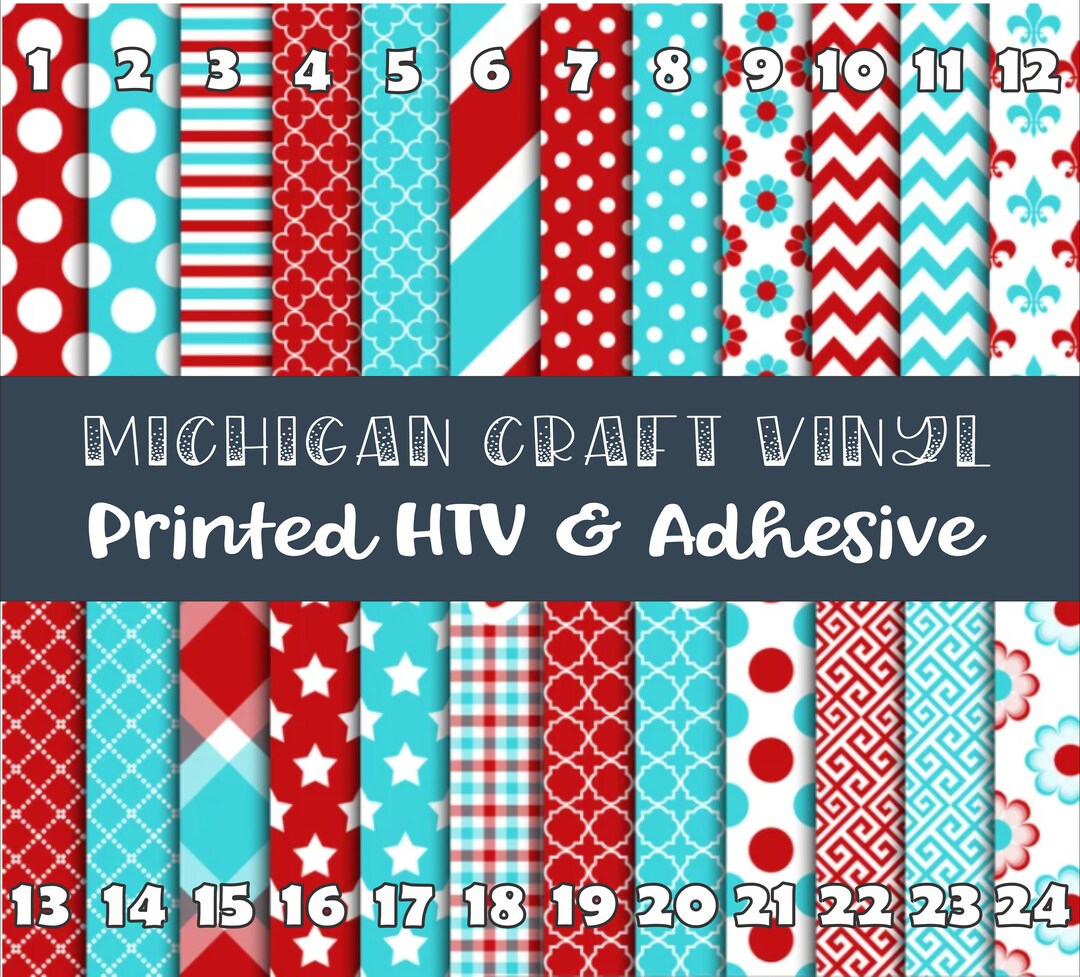 TURQUOISE and Red Prints Printed Htv / Printed HTV Vinyl /printed 651 ...