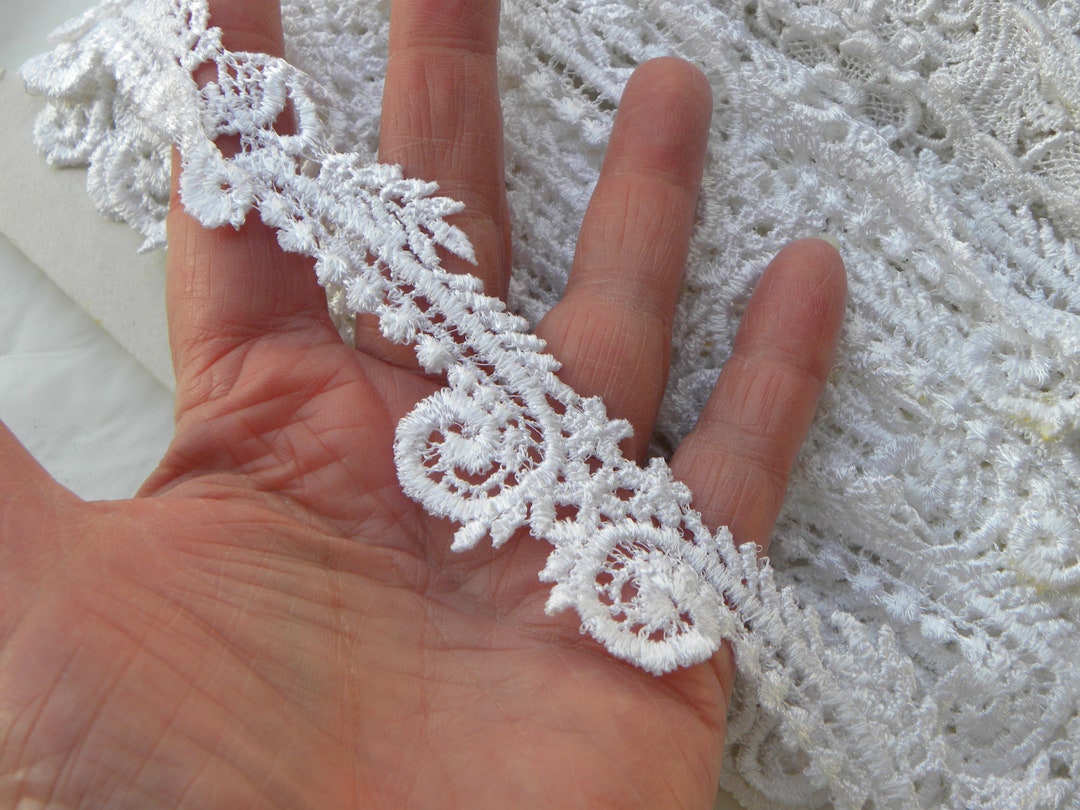 Vintage White Lace Trim by the Yard Decorative Cotton Polyester Lace ...