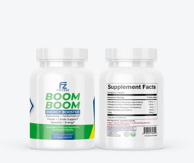 Fouzee Boom Boom Energy Booster Herbal Supplement 30 Capsules - Etsy