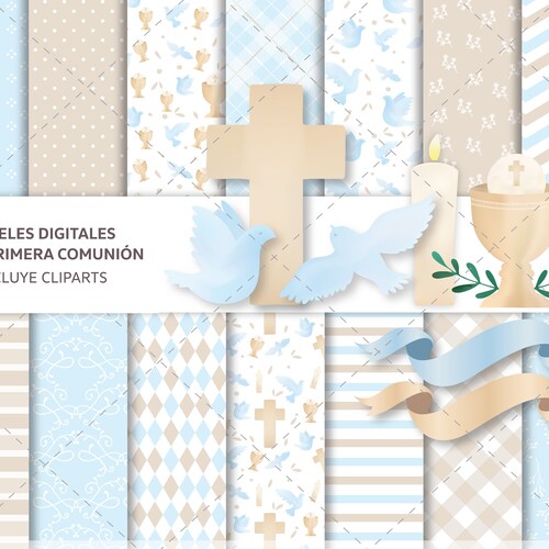 Christian Digital Papers First Communion Papers Church - Etsy