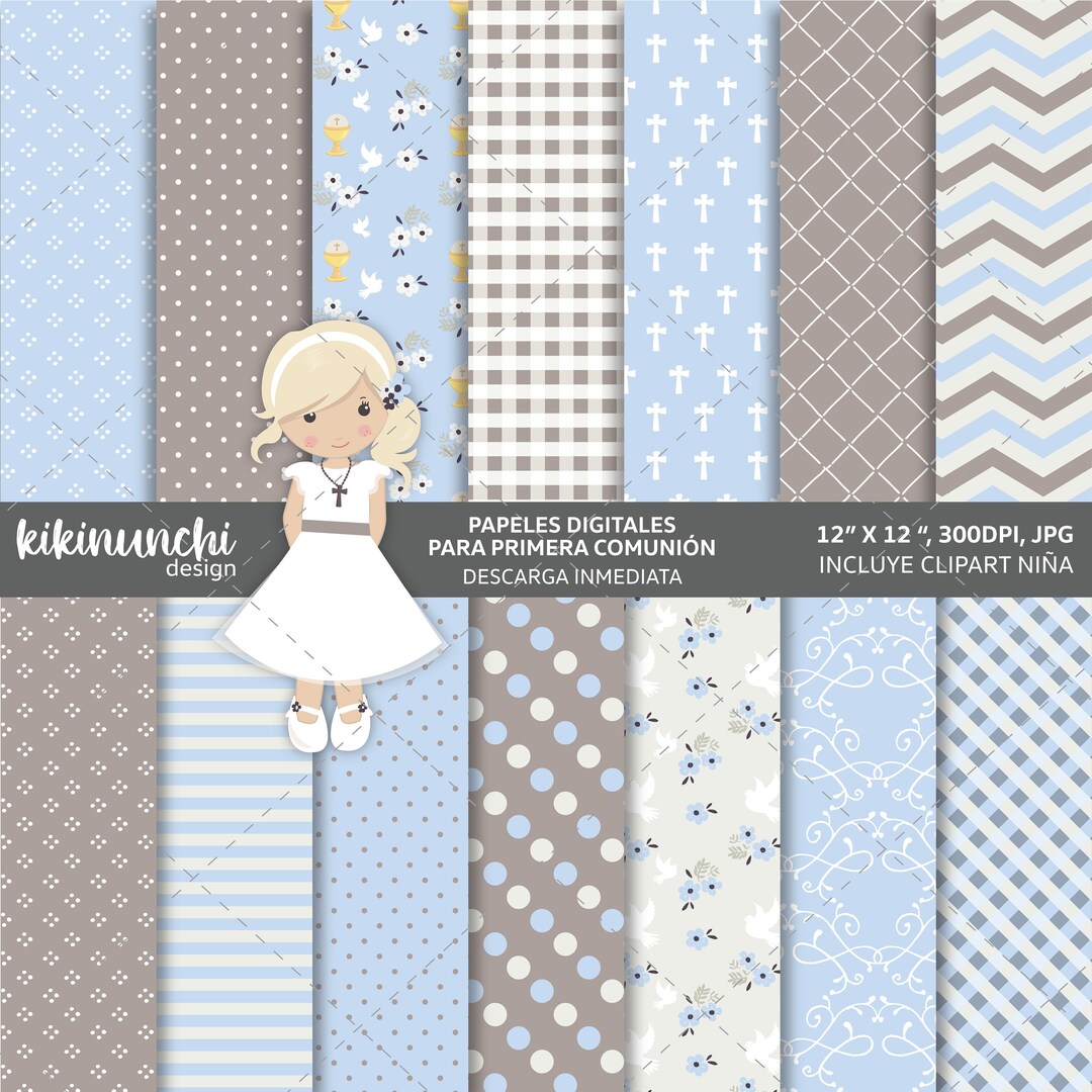First Communion Digital Papers, Digital Backgrounds, Printable Paper ...