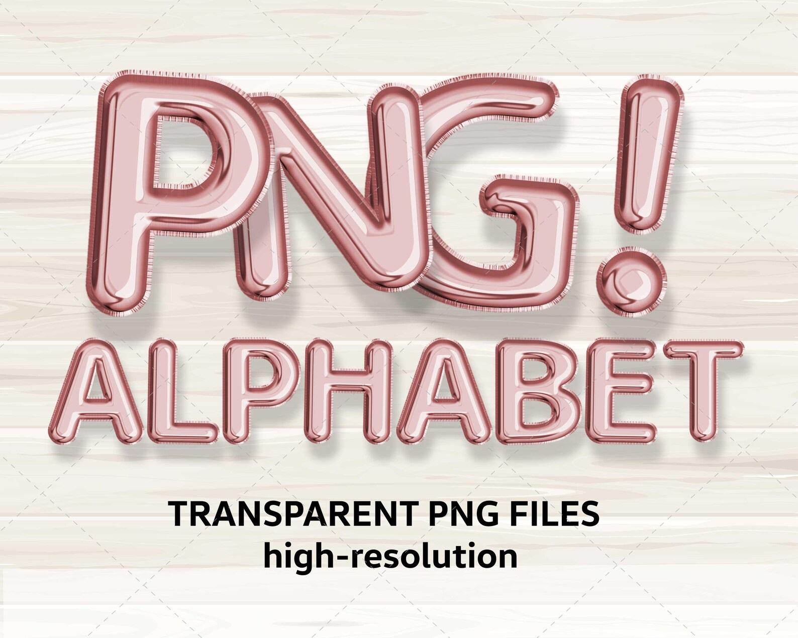 Rose Gold Foil Balloon Alphabet Clip Art, Metallic Balloon Lettering ...