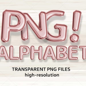 Rose Gold Foil Balloon Alphabet Clip Art, Metallic Balloon Lettering ...