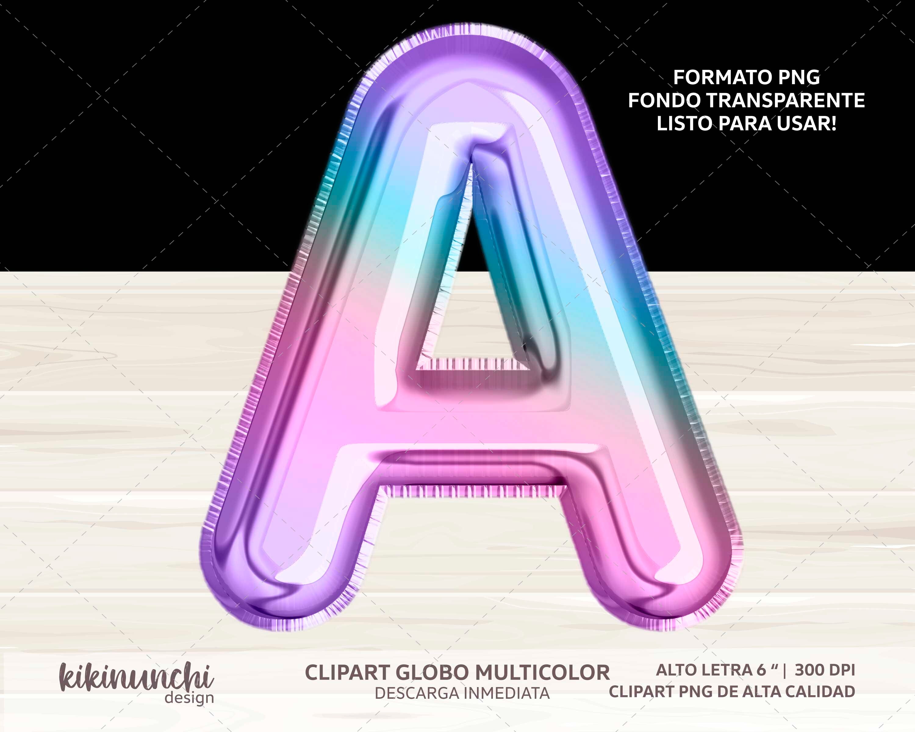 Rainbow Foil Balloon Alphabet Clip Art, Metallic Balloon Lettering ...