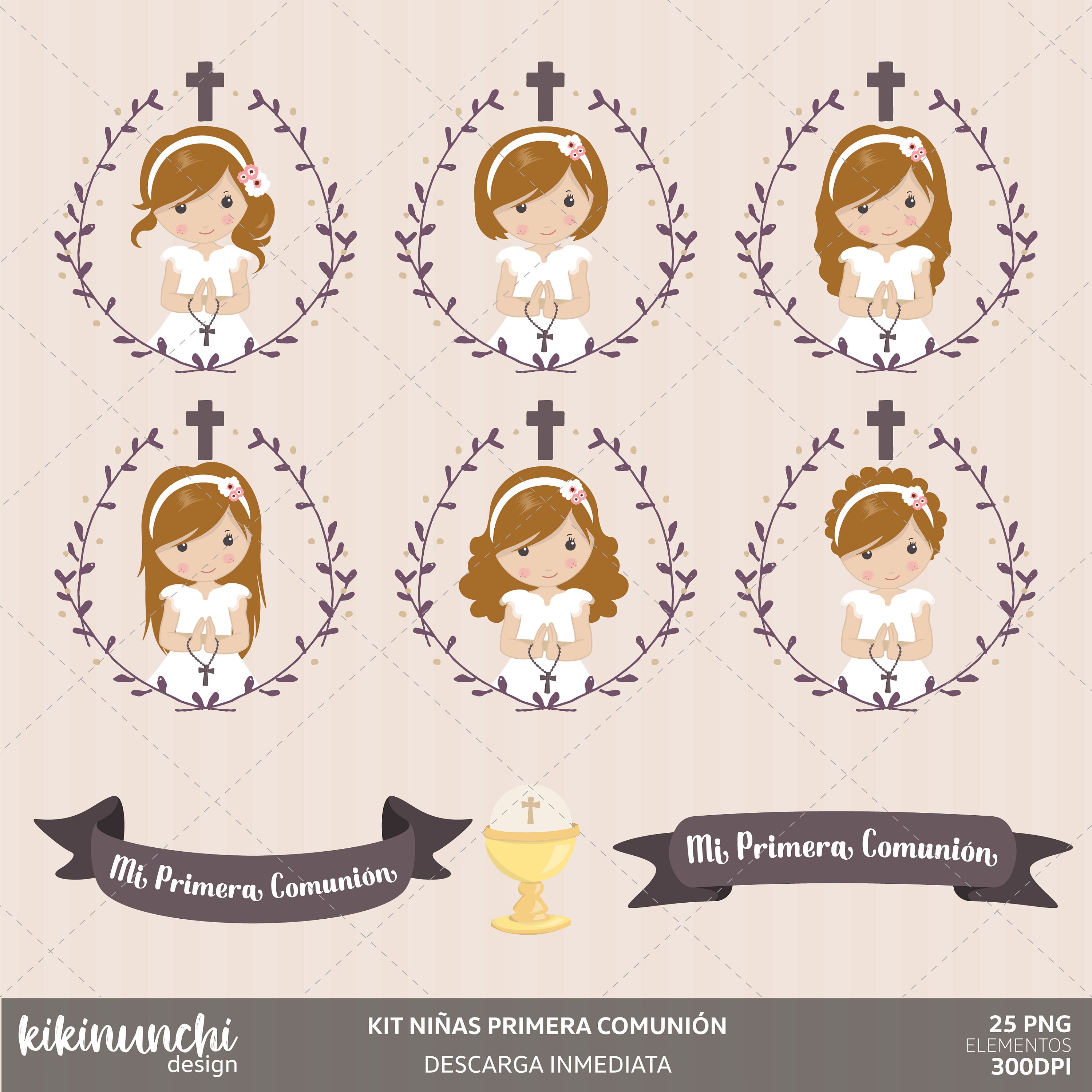 Girls First Communion, Clipart for Girls. Communion Characters ...