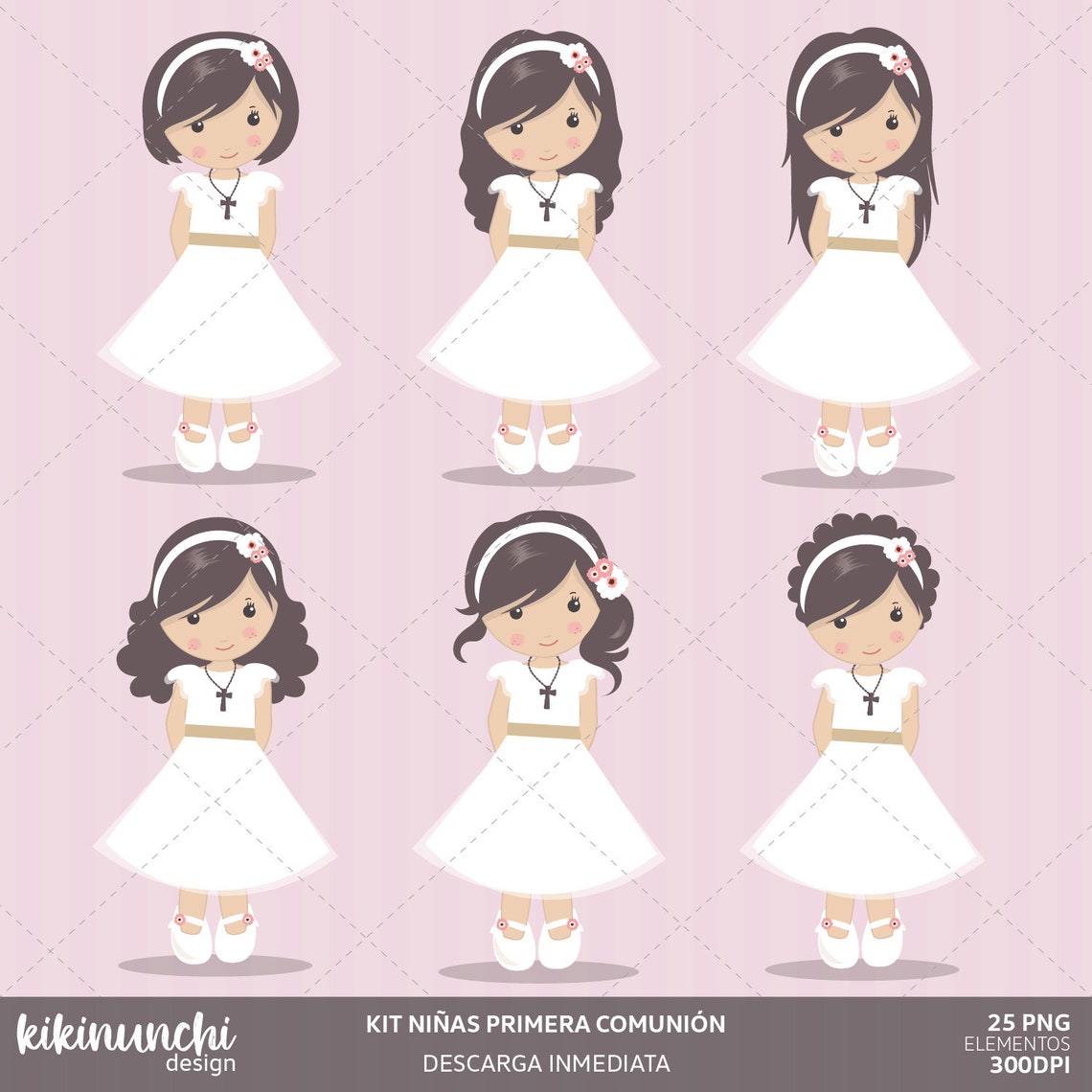 Girls First Communion Clipart for Girls. Communion - Etsy