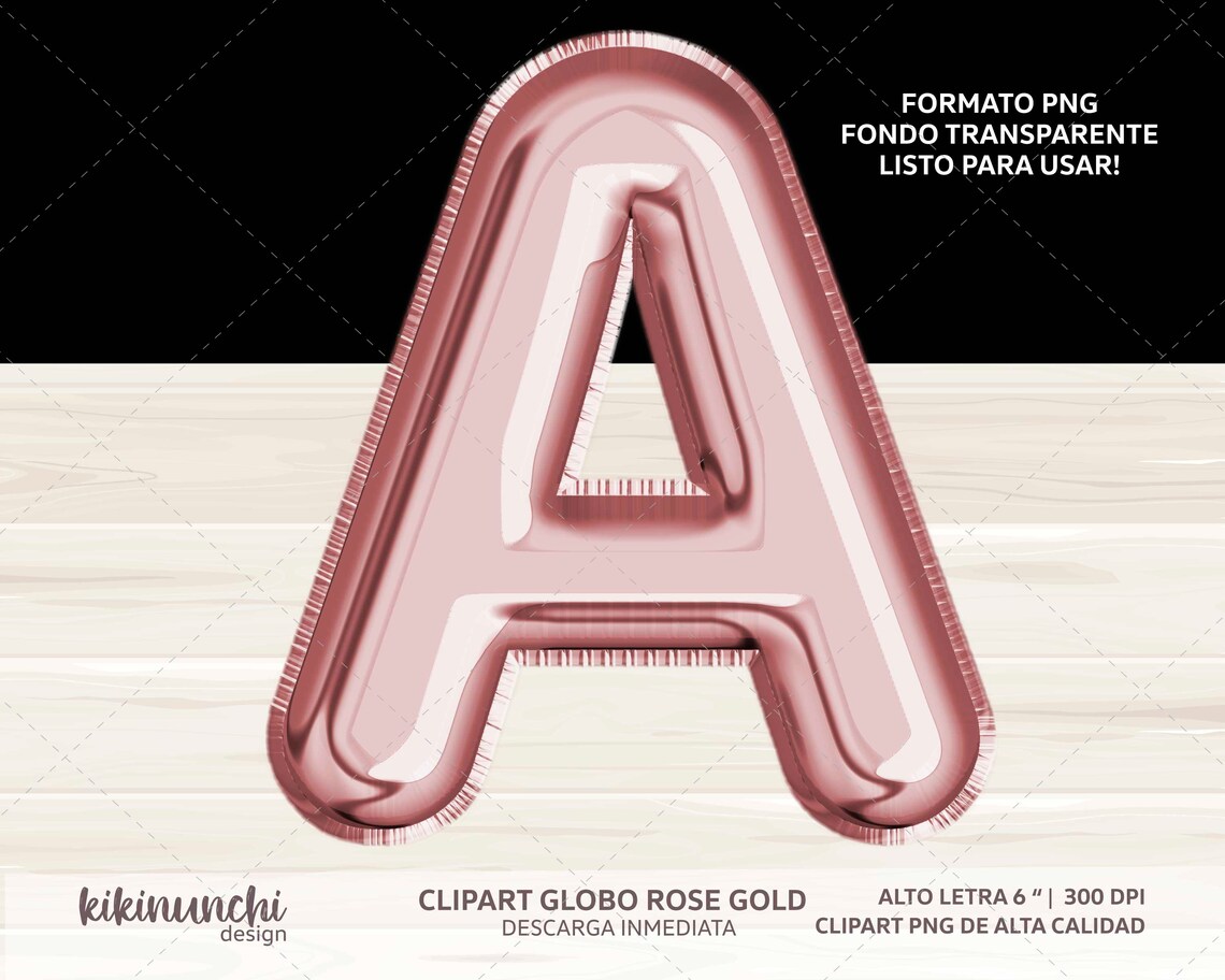 Rose Gold Foil Balloon Alphabet Clip Art, Metallic Balloon Lettering ...