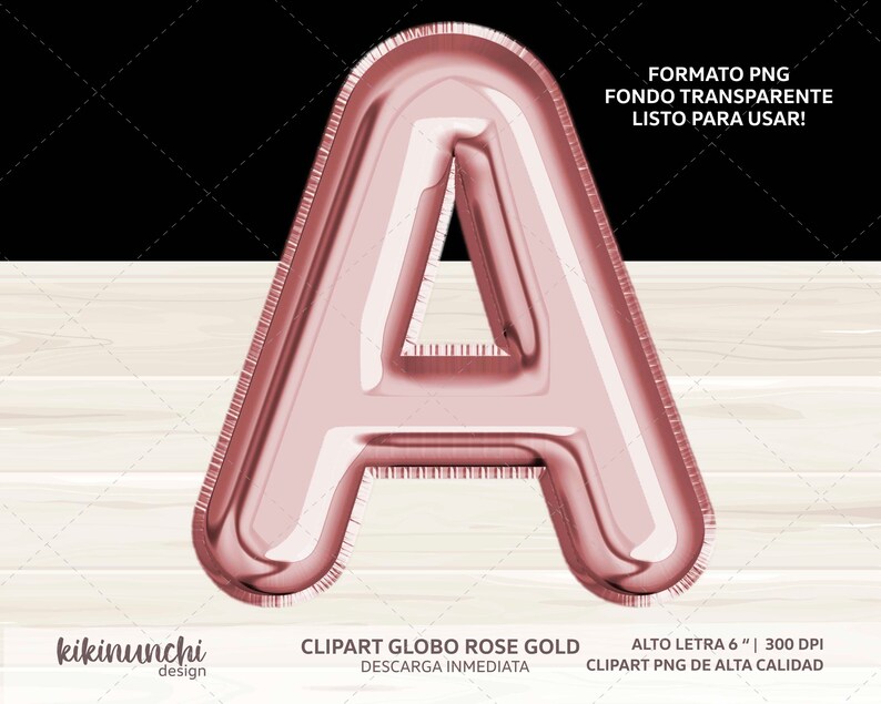 Rose Gold Foil Balloon Alphabet Clip Art, Metallic Balloon Lettering ...