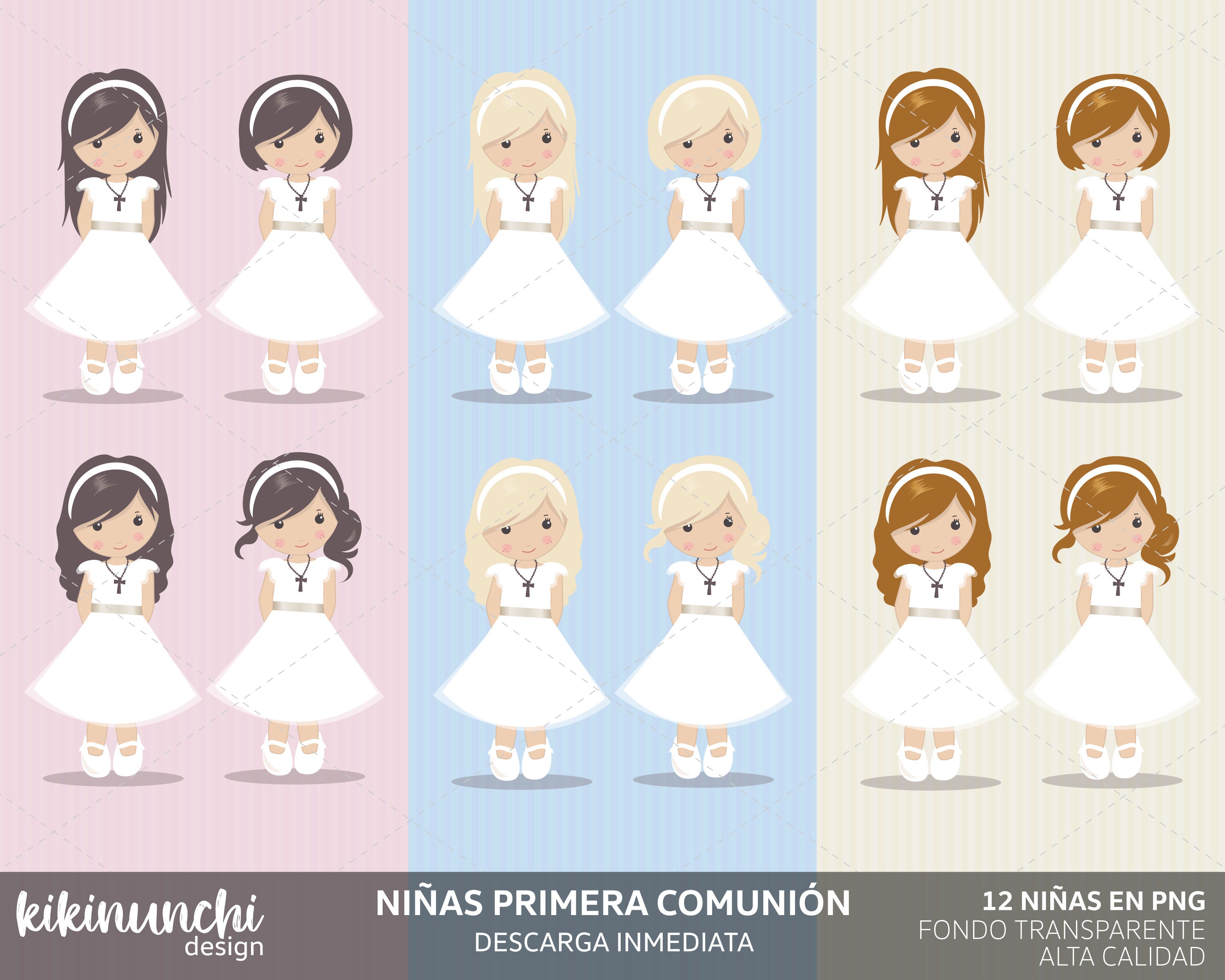 Niñas Primera Comunión, clipart para niñas. Personajes de comunión ...