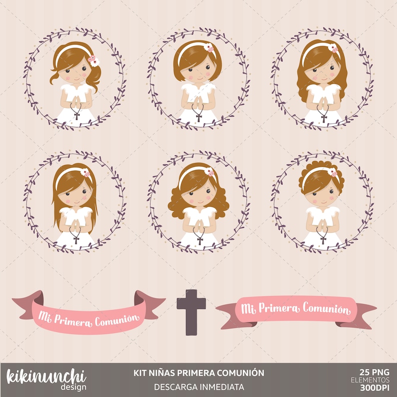 Girls First Communion, Clipart for Girls. Communion Characters ...