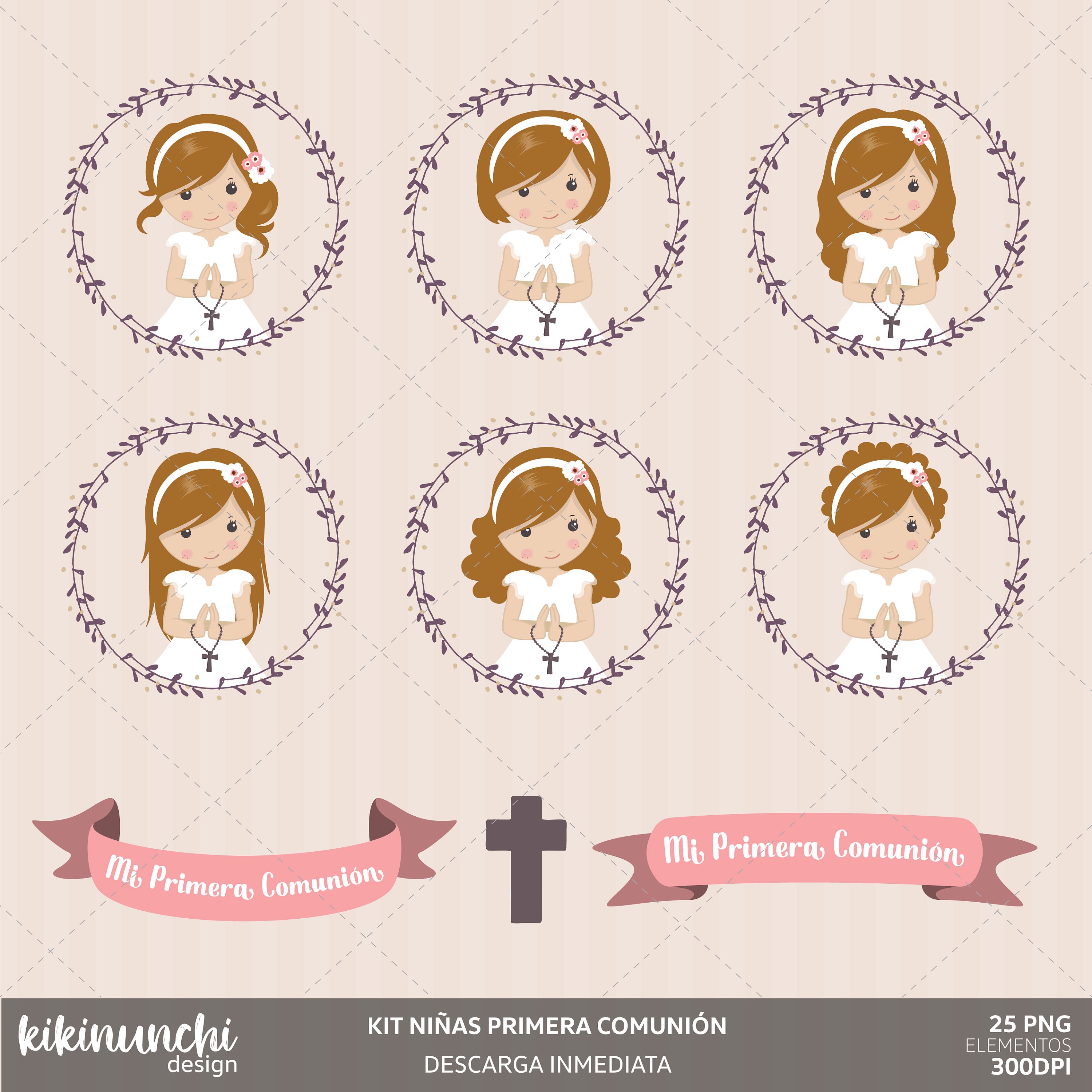 Girls First Communion, Clipart for Girls. Communion Characters ...