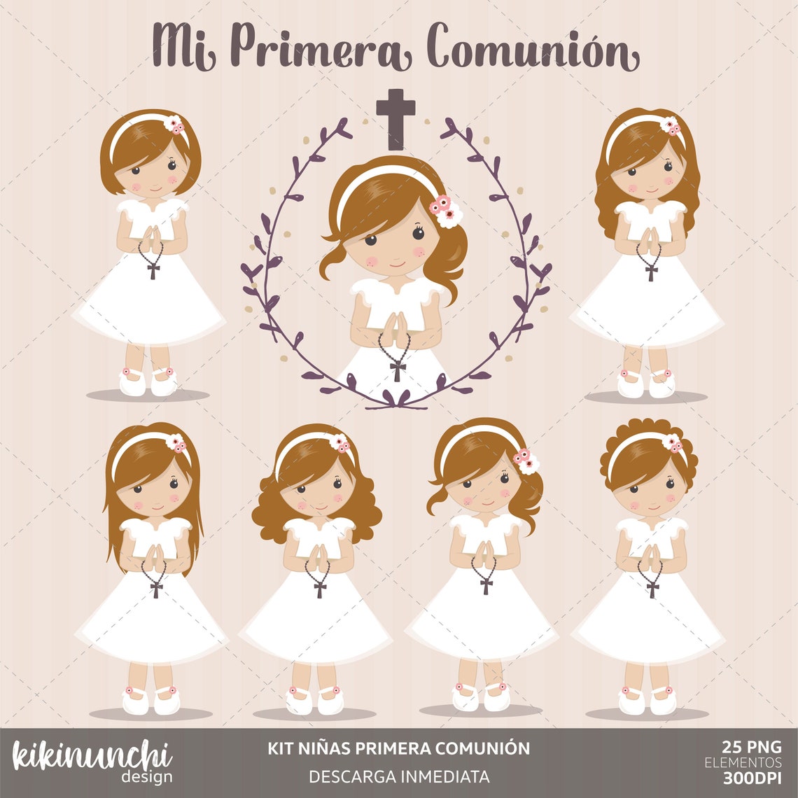 Girls First Communion, Clipart for Girls. Communion Characters ...